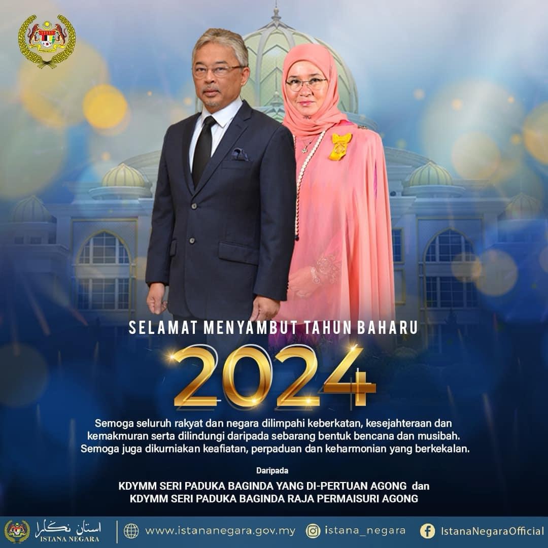 Agong, Raja Permaisuri zahir ucapan tahun baharu 2024